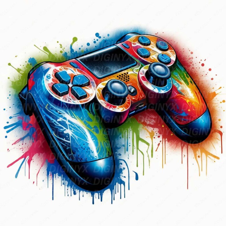 10 Vibrant Gaming Controller Clipart, Colorful Controller, Printable ...