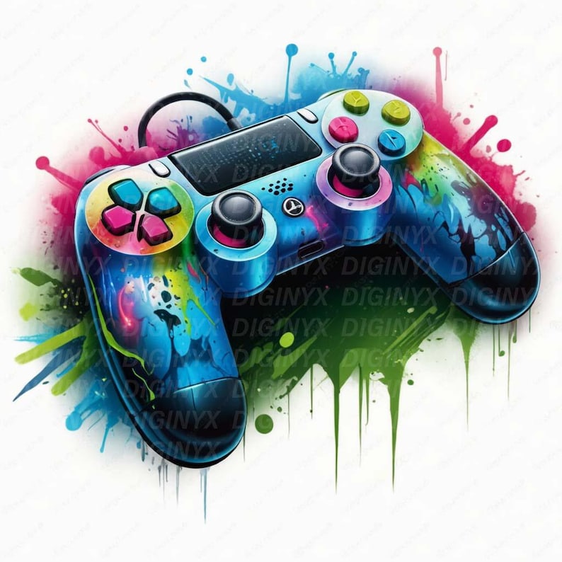 10 Vibrant Gaming Controller Clipart, Colorful Controller, Printable ...