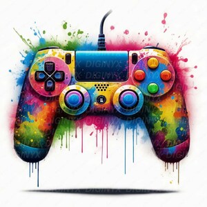 10 Vibrant Gaming Controller Clipart, Colorful Controller, Printable ...