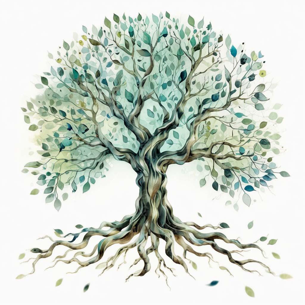 8 Mythical Tree Clipart/floral Tree Print/printable Watercolor Jpegs ...