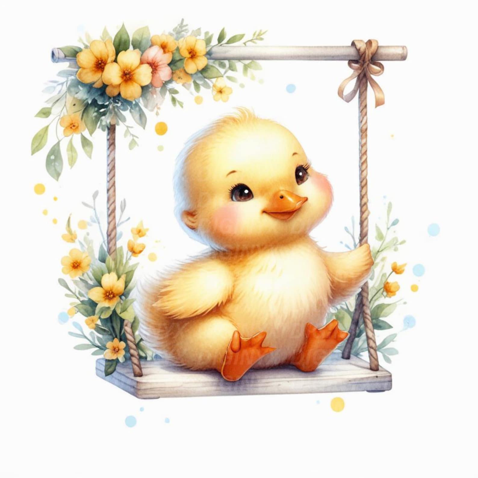 7 Easter Duck Clipart, Cute Duck Clipart, Printable Watercolor Jpegs ...