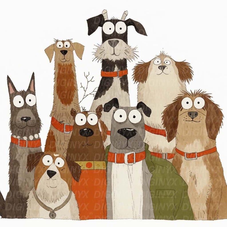 10 Photo of Dogs Clipart, Cartoon Funny Frazzled Puppy, Printable ...