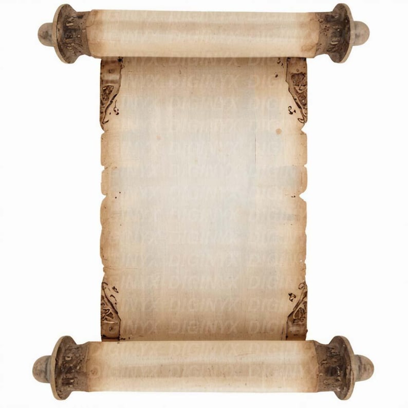 6 Medieval Scroll Clipart, Vintage Scroll, Printable Watercolor JPG ...
