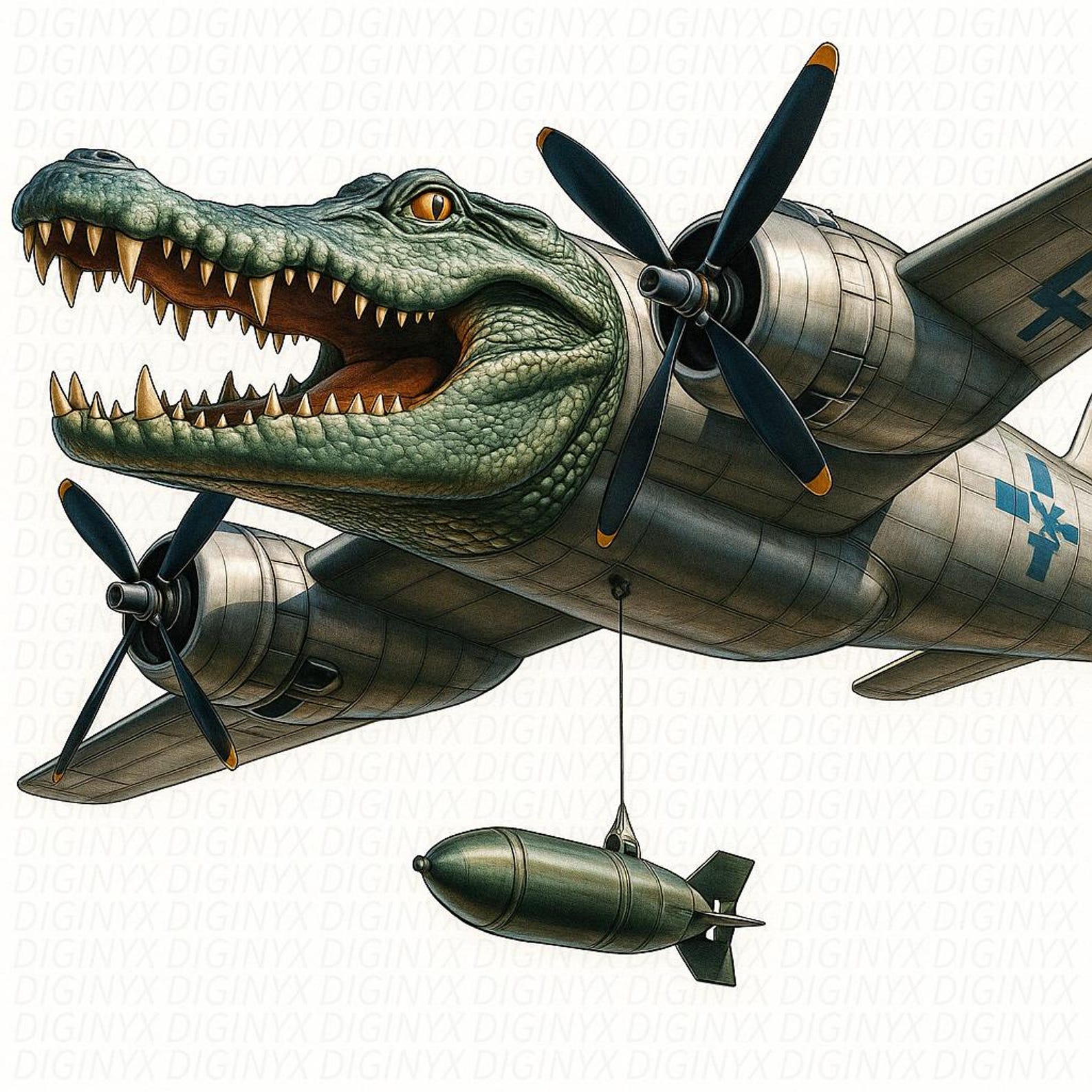 3 Bombardino Crocodilo Viral Meme Italian Brain Rot Watercolor Clipart ...