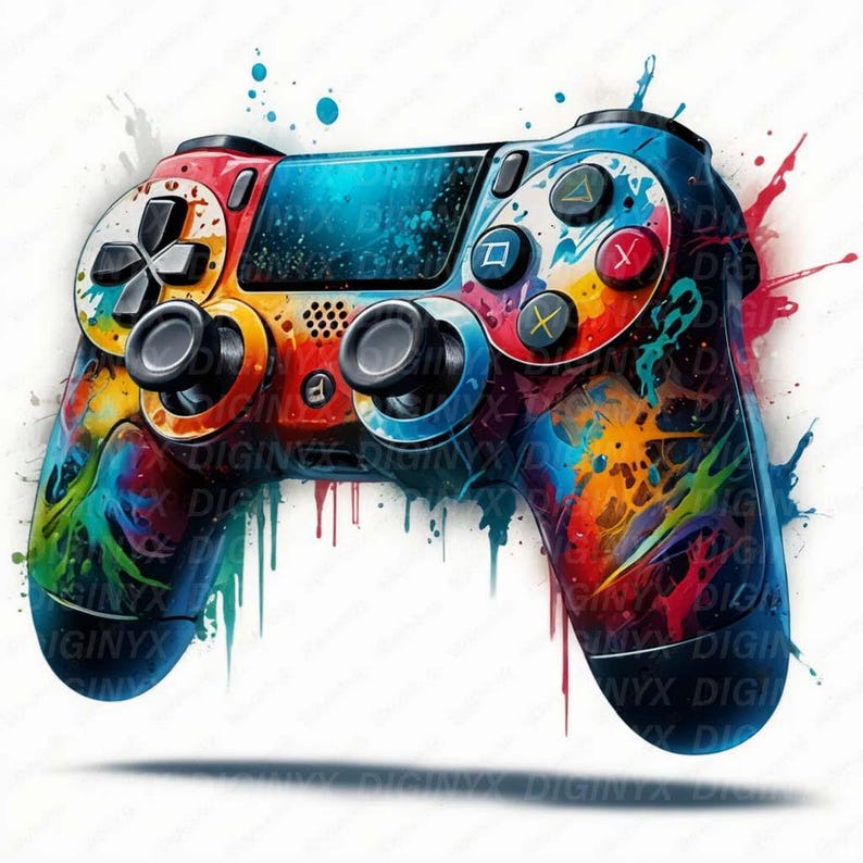 10 Vibrant Gaming Controller Clipart, Colorful Controller, Printable ...