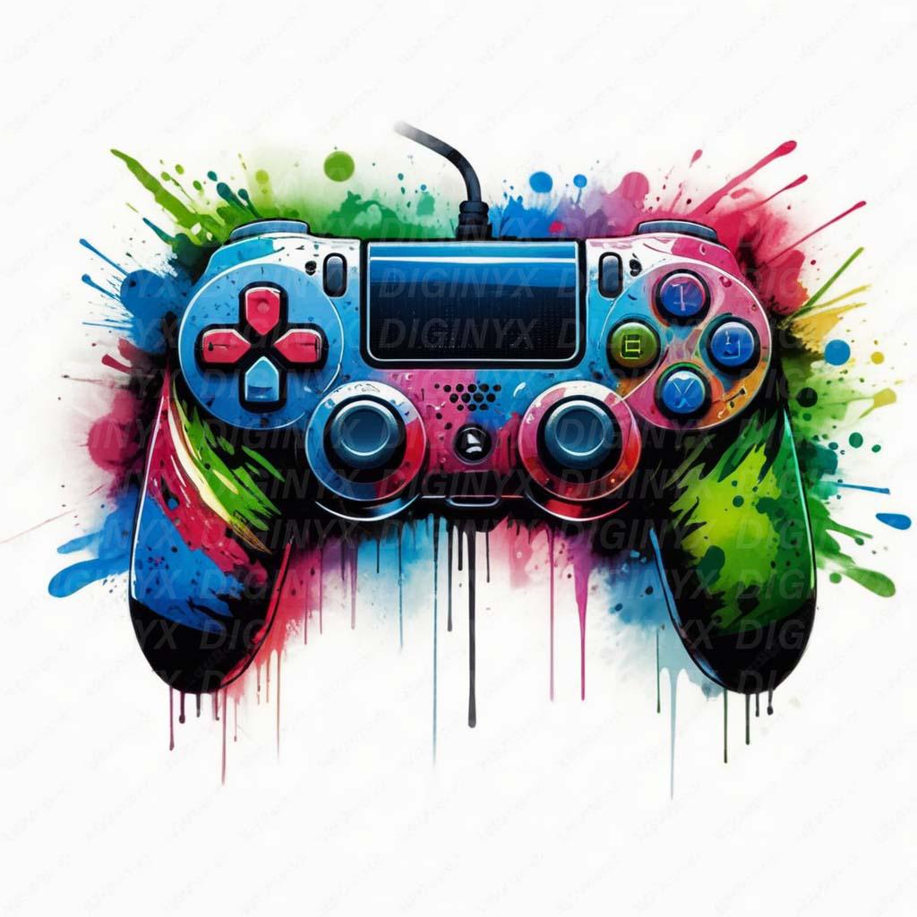 10 Vibrant Gaming Controller Clipart, Colorful Controller, Printable ...