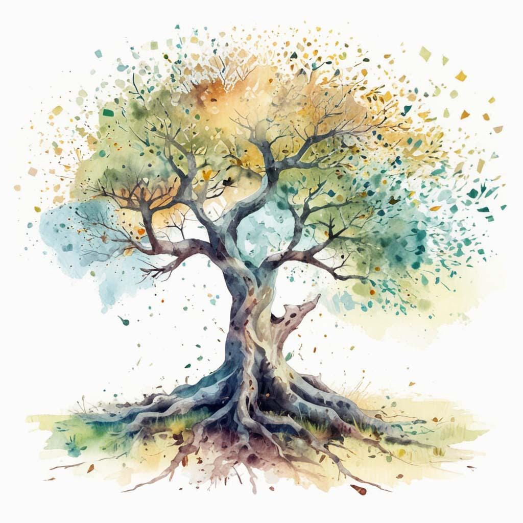 8 Mythical Tree Clipart/floral Tree Print/printable Watercolor Jpegs ...