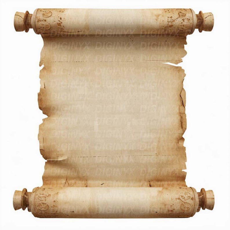 6 Medieval Scroll Clipart, Vintage Scroll, Printable Watercolor JPG ...