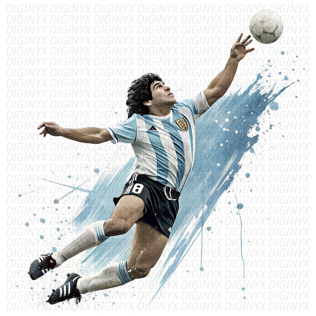 Diego Maradona Clipart Bundle | 9 High-quality PNG Files | Digital ...