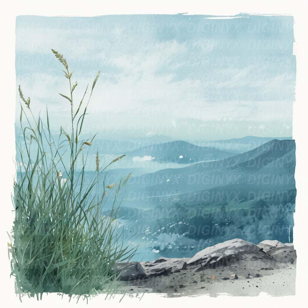 8 Teal Lake Edge Clipart, Lake Coast, Printable Watercolor Clipart ...