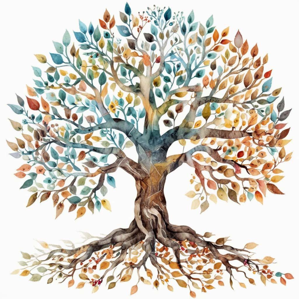 8 Mythical Tree Clipart/floral Tree Print/printable Watercolor Jpegs ...