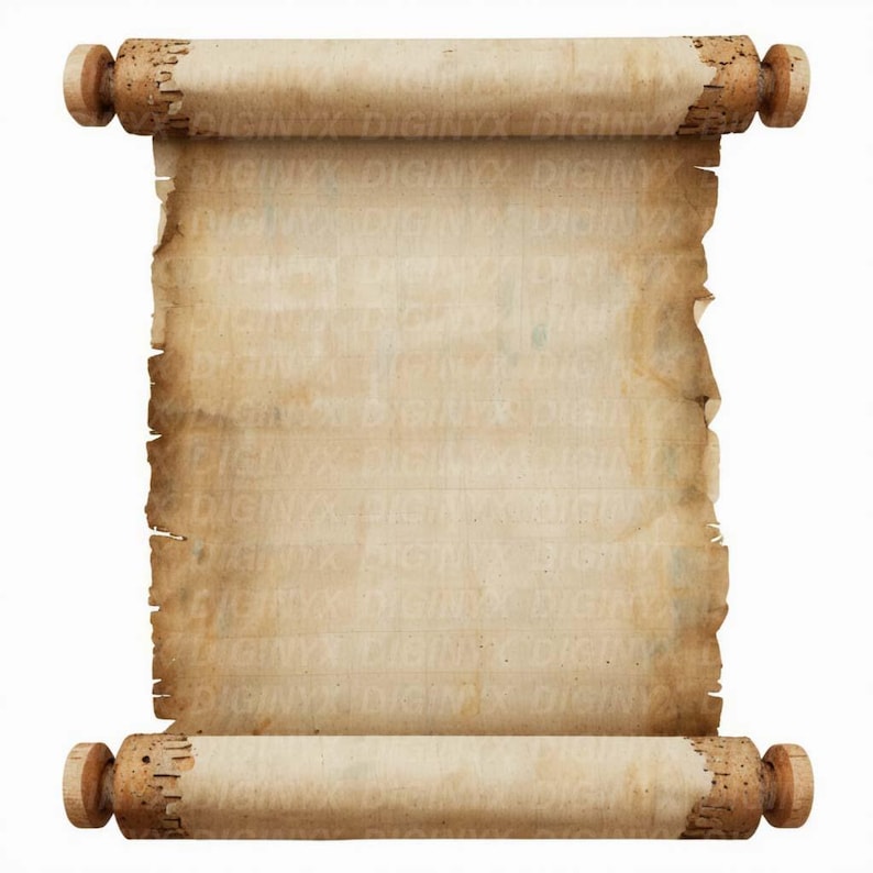 6 Medieval Scroll Clipart, Vintage Scroll, Printable Watercolor JPG ...