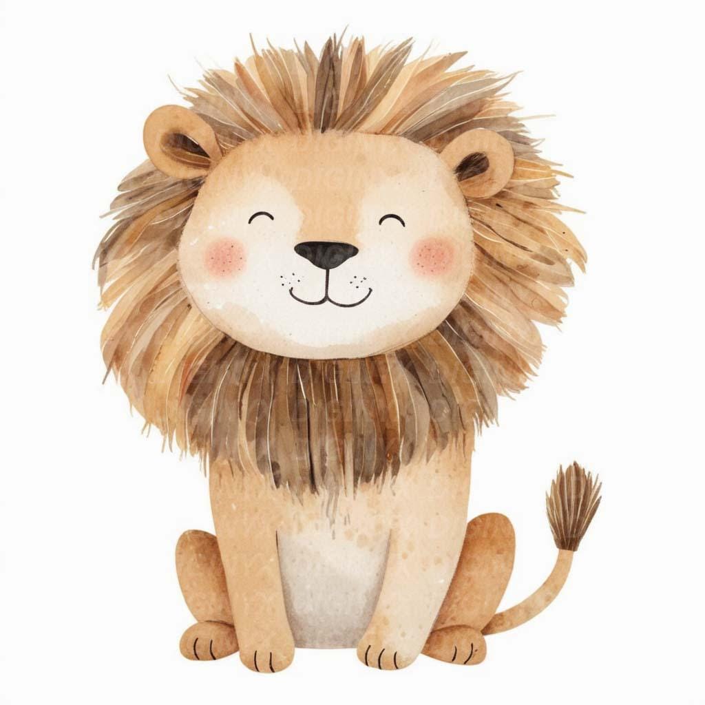 8 Safari Animals Clipart, Lion, Giraffe, Nursery, Jungle Animals ...