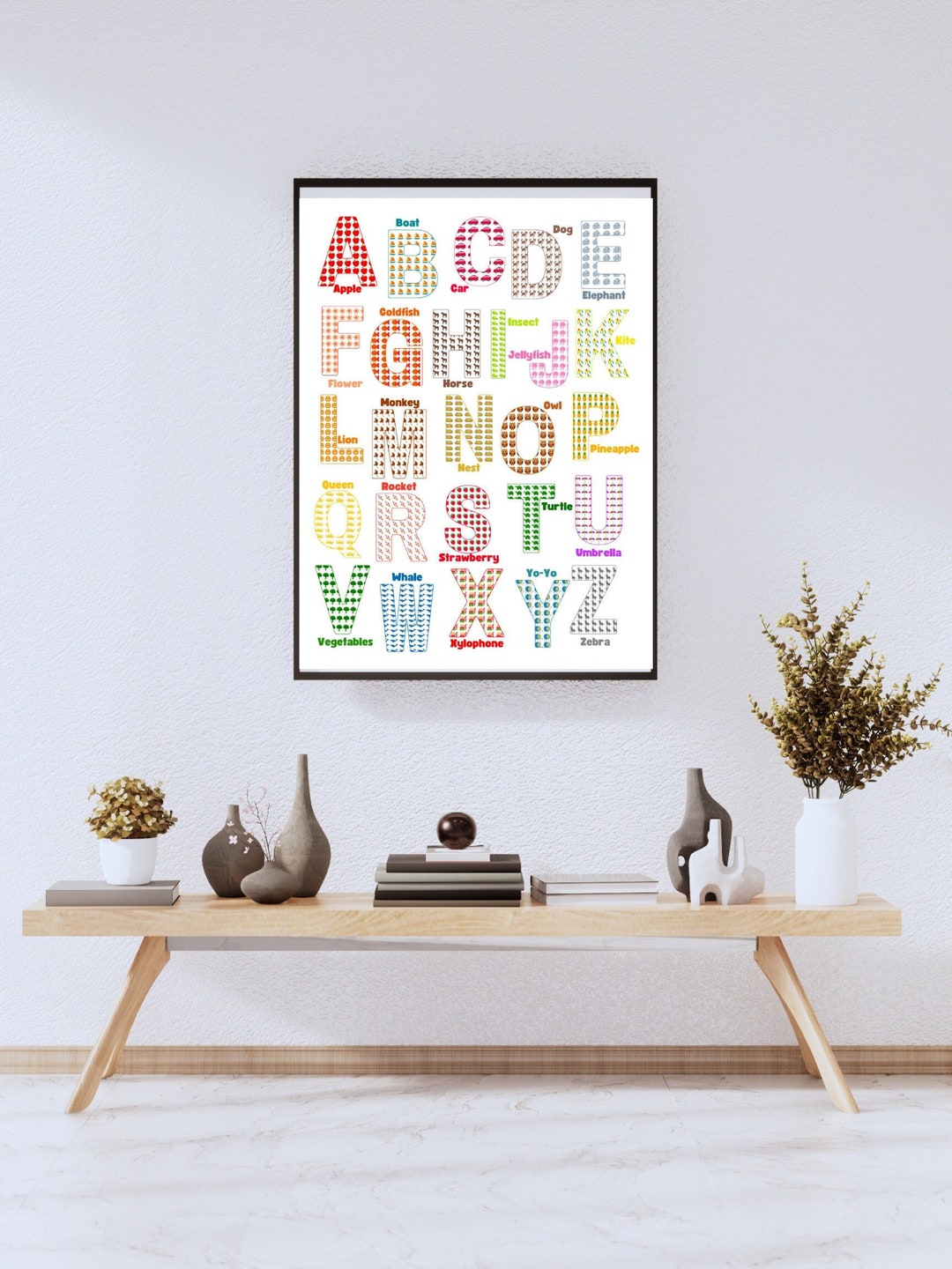 Whimsical Abcs Children's Art Printable With Words for Each Letter ...