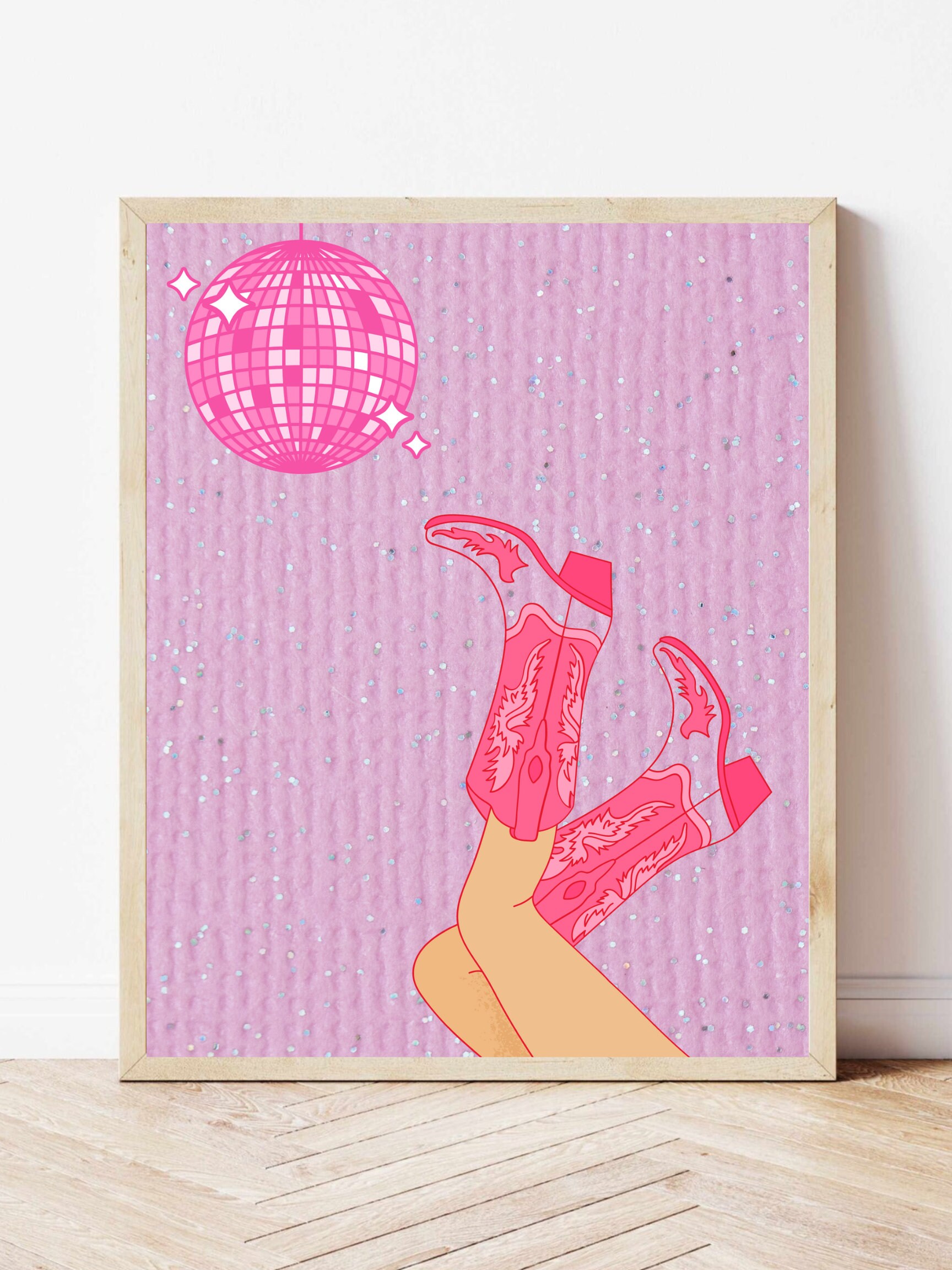 Dancing Cowgirl Girly Wall Art Dorm Art Apartment Art Aesthetic Poster ...