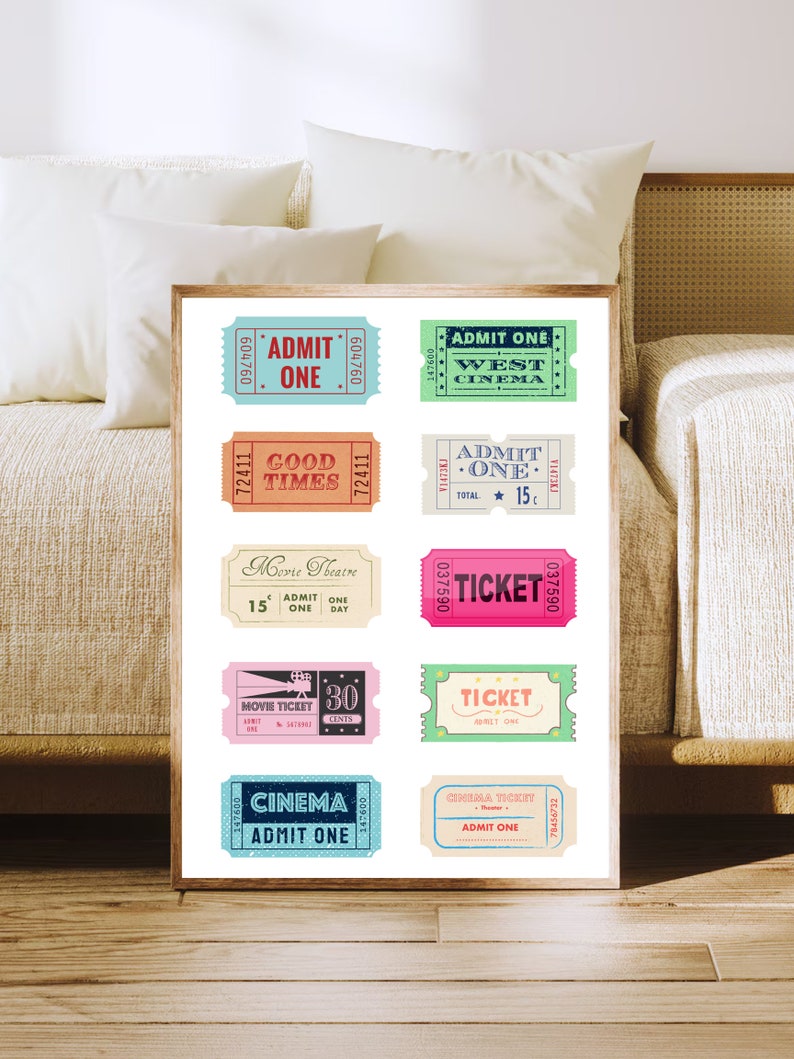 Ticket, Trendy Art, Pink Retro Print, Life Ticket Stub Poster ...
