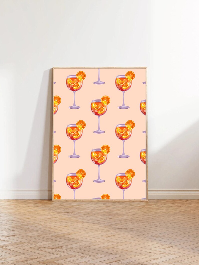 Aperol Spritz Cocktails Aperol Wallpaper Aperol Wall Art Bar Cart Decor ...