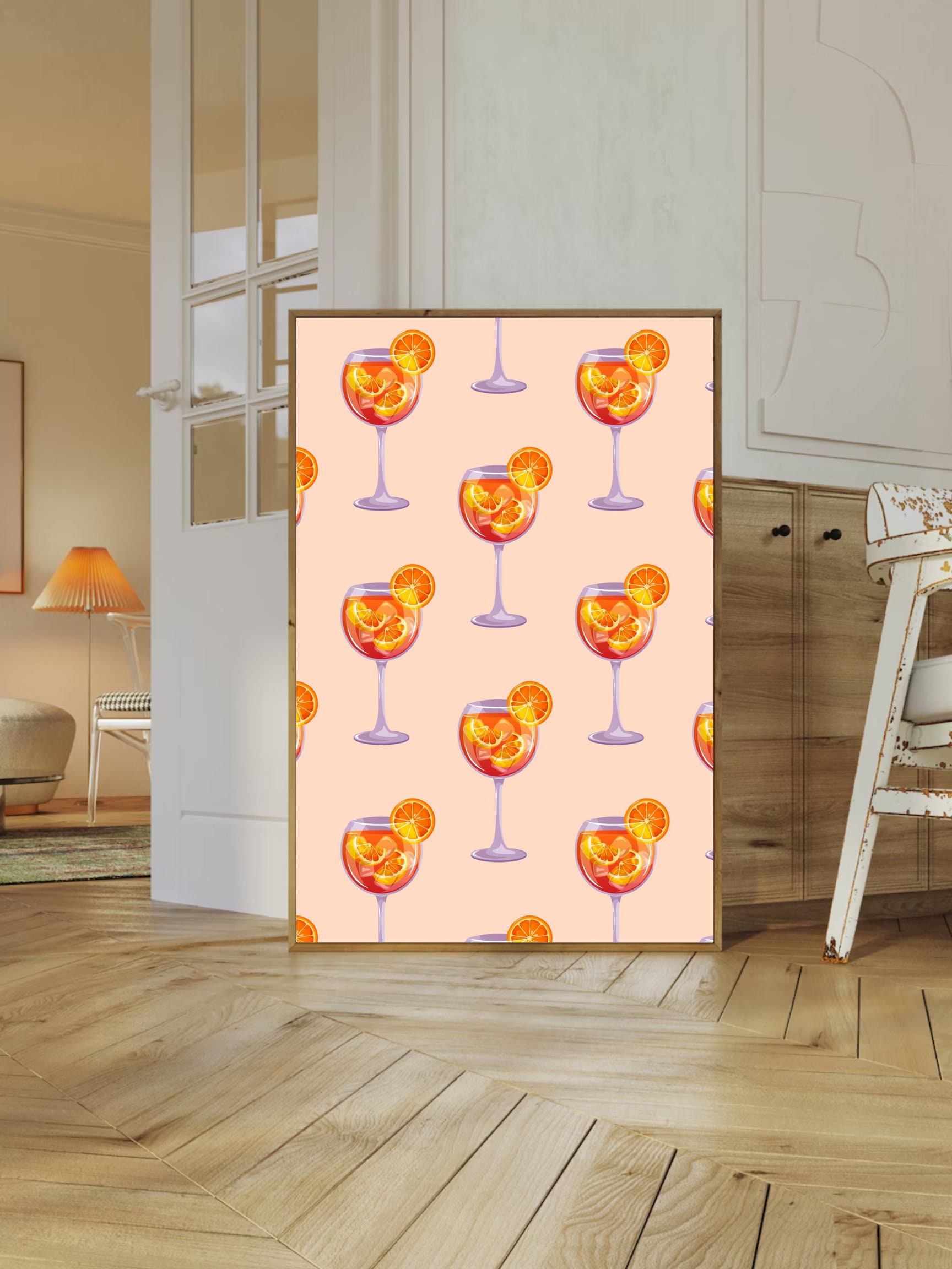 Aperol Spritz Cocktails Aperol Wallpaper Aperol Wall Art Bar Cart Decor ...