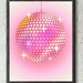Disco; Pink Disco Ball; Girly Wall Art; Dorm Room Poster; Apartment ...