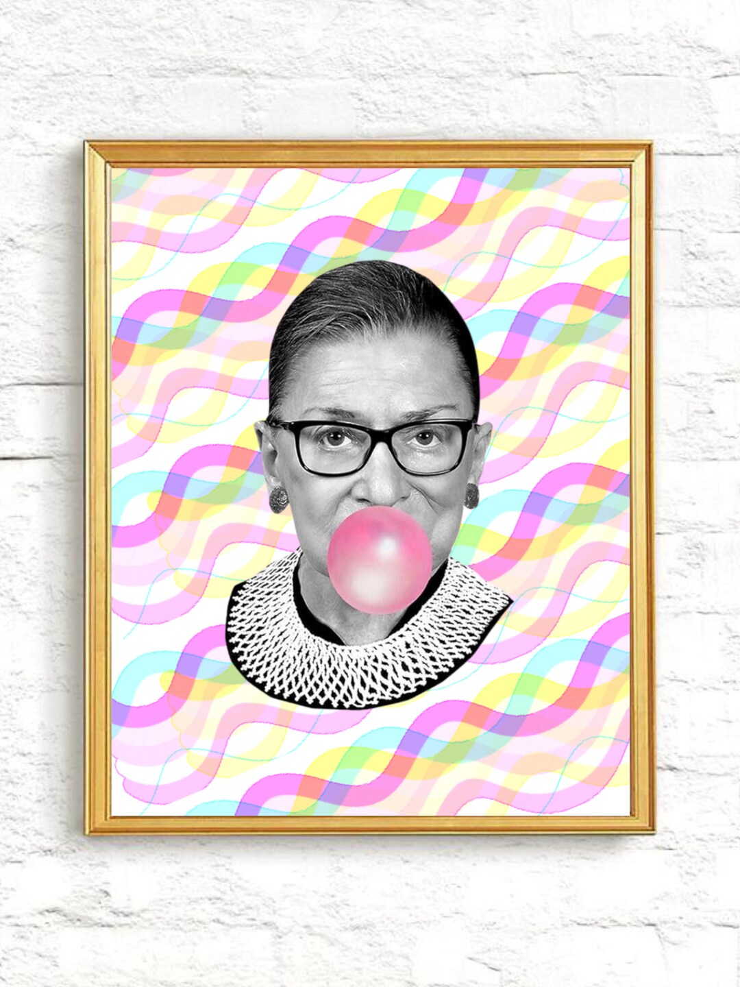 RBG; Ruth Bader Ginsburg; Trendy Wall Art; Colorful Wall Art; Unique ...