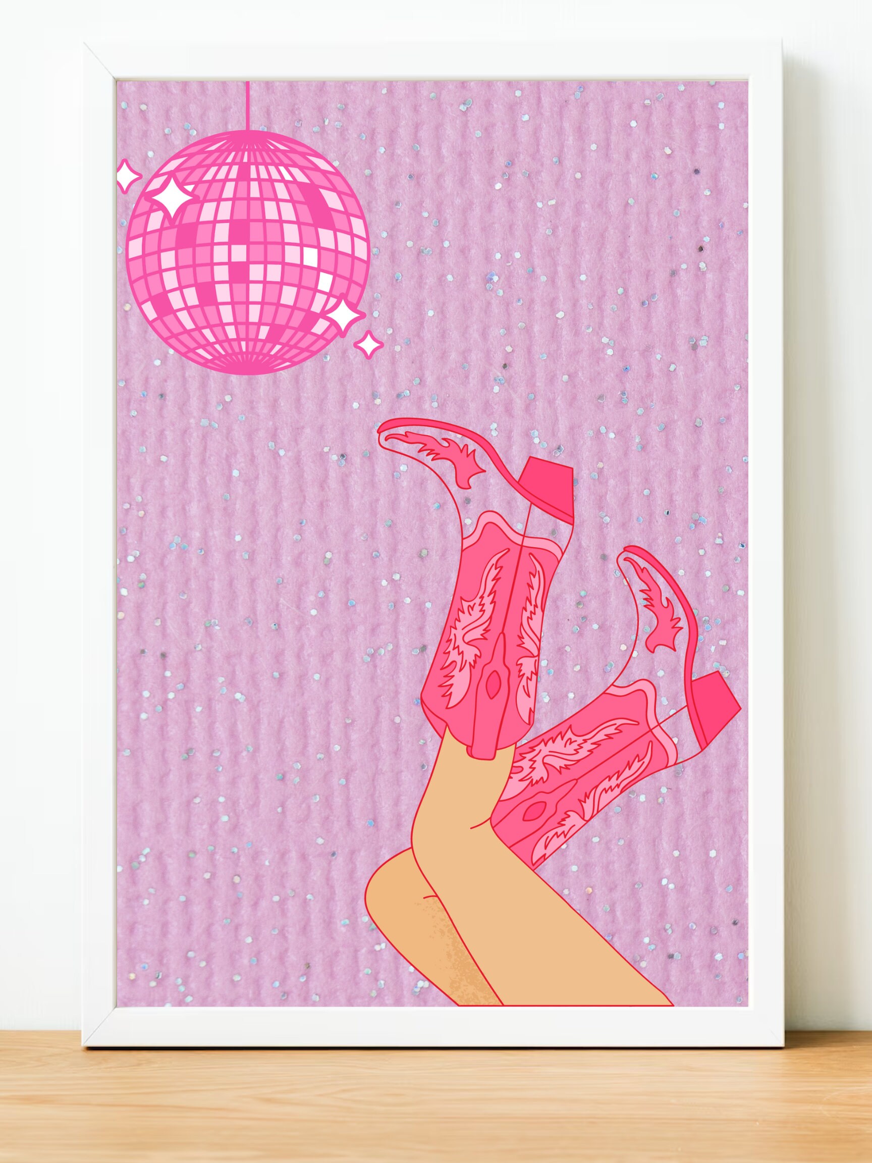 Dancing Cowgirl Girly Wall Art Dorm Art Apartment Art Aesthetic Poster ...