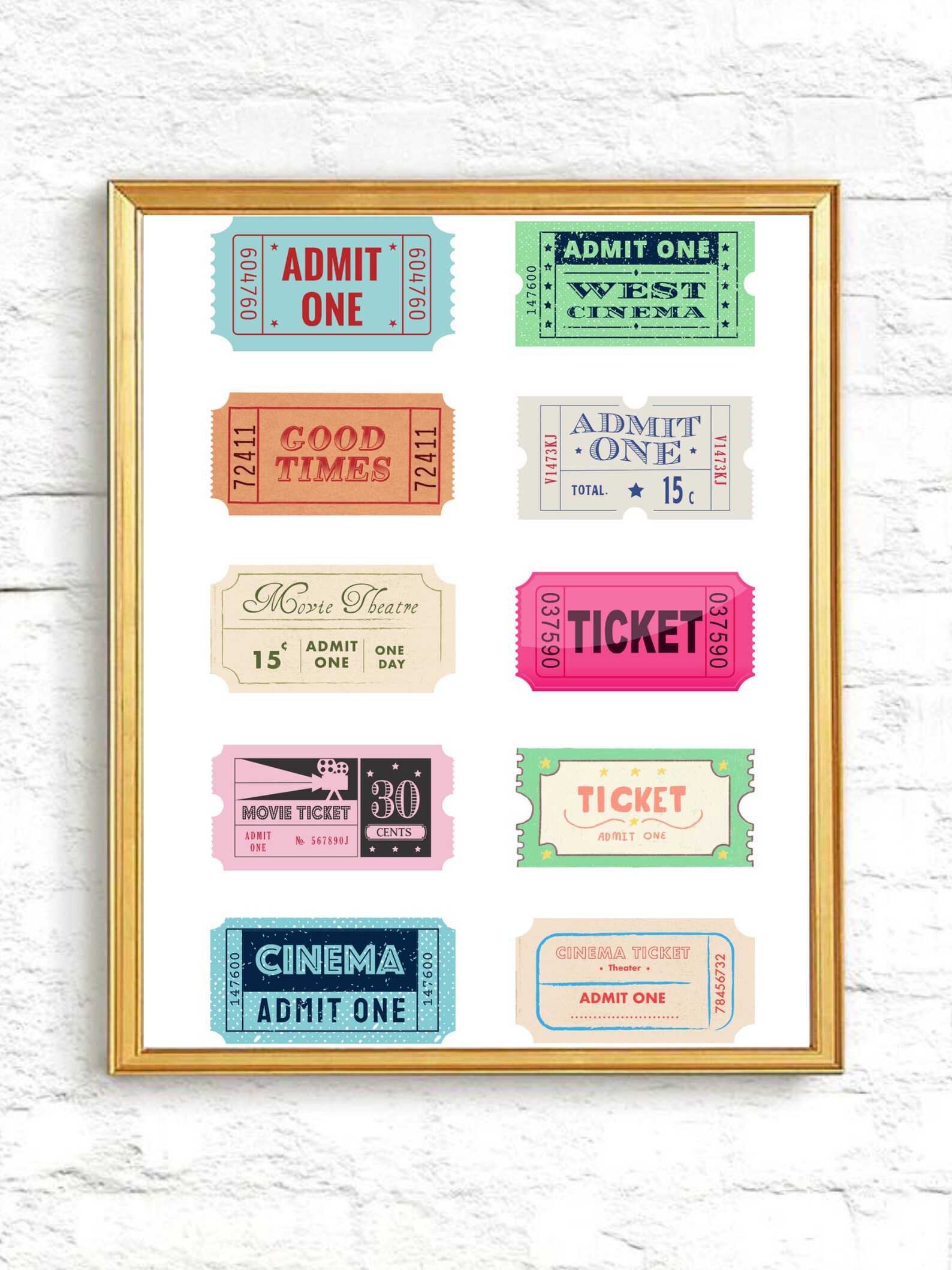 Ticket, Trendy Art, Pink Retro Print, Life Ticket Stub Poster ...