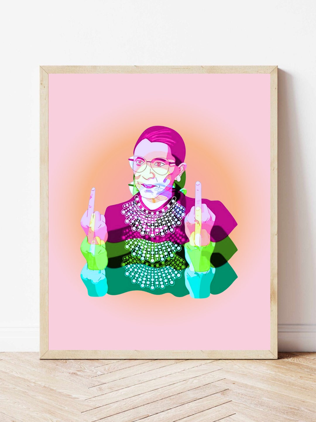 The Notorious RBG; Pink Background; Colored Ruth Bader Ginsburg; Dorm ...