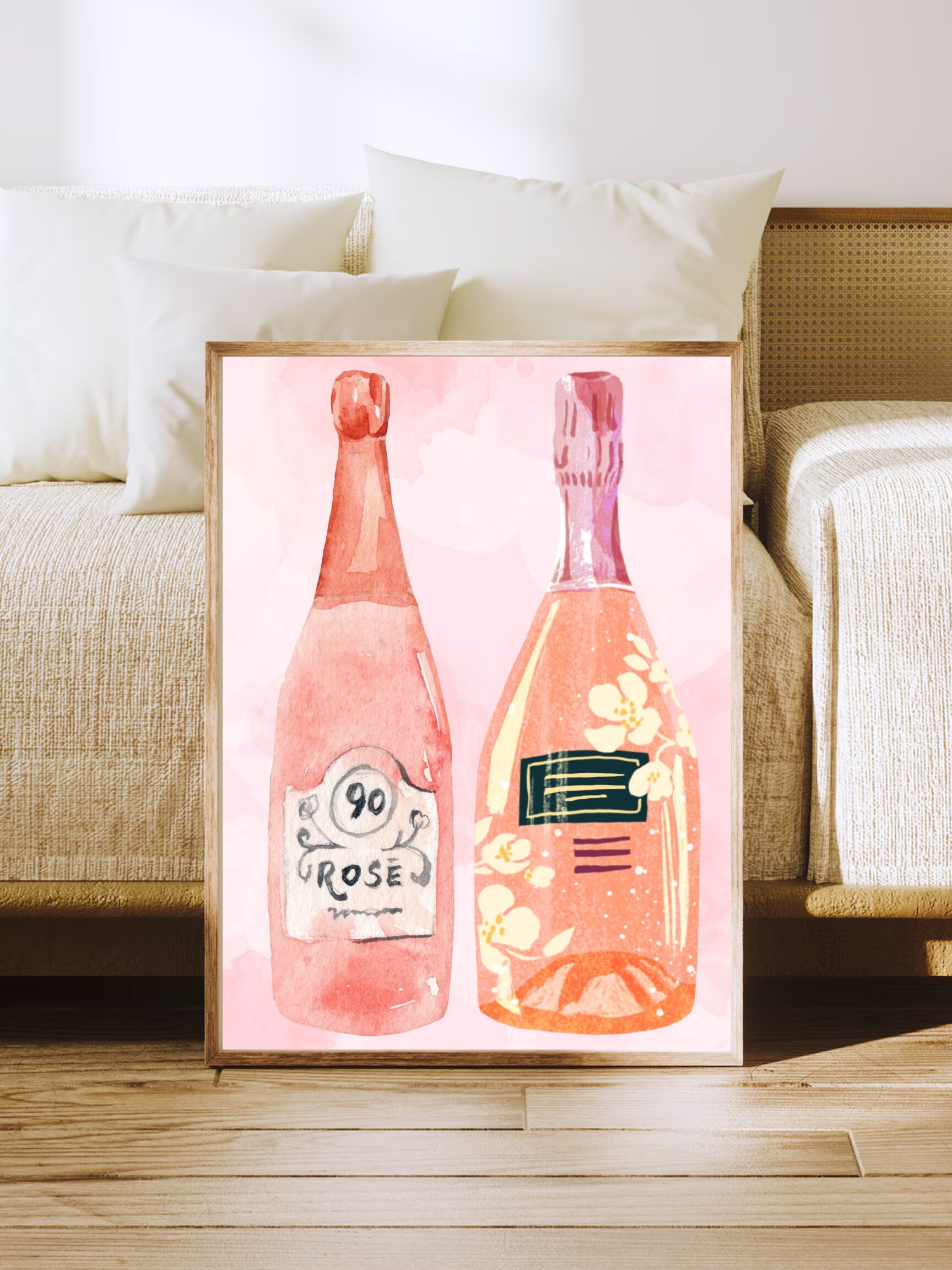 Rosé, Rose Bottles, Pink Drinks, Rosé All Day, Pink Wall Art, Bar Cart ...
