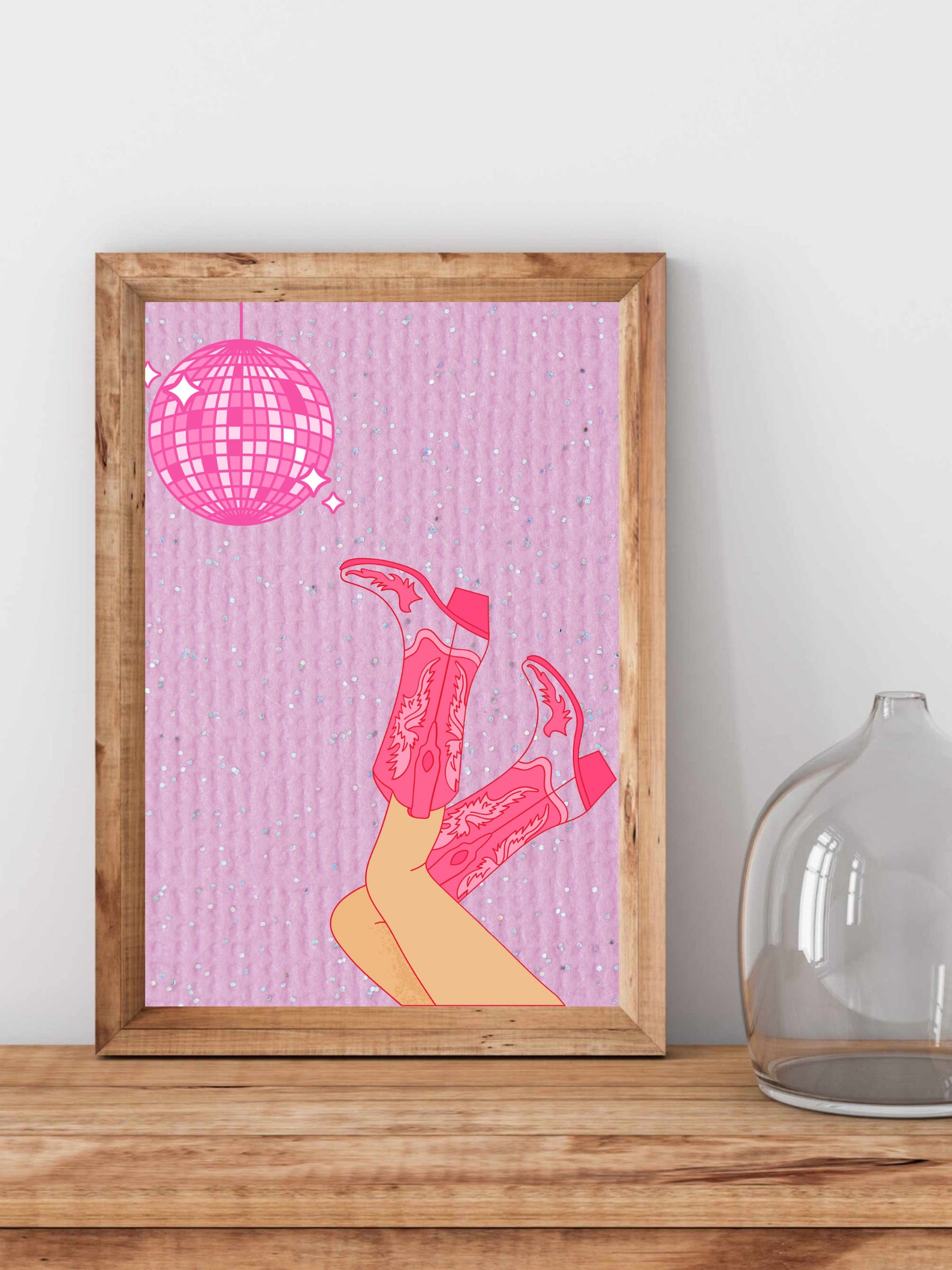Dancing Cowgirl; Girly Wall Art; Dorm Art; Apartment Art; Aesthetic ...