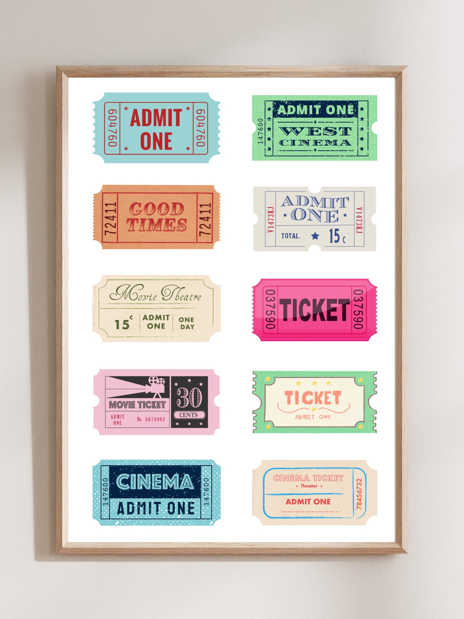 Ticket, Trendy Art, Pink Retro Print, Life Ticket Stub Poster ...