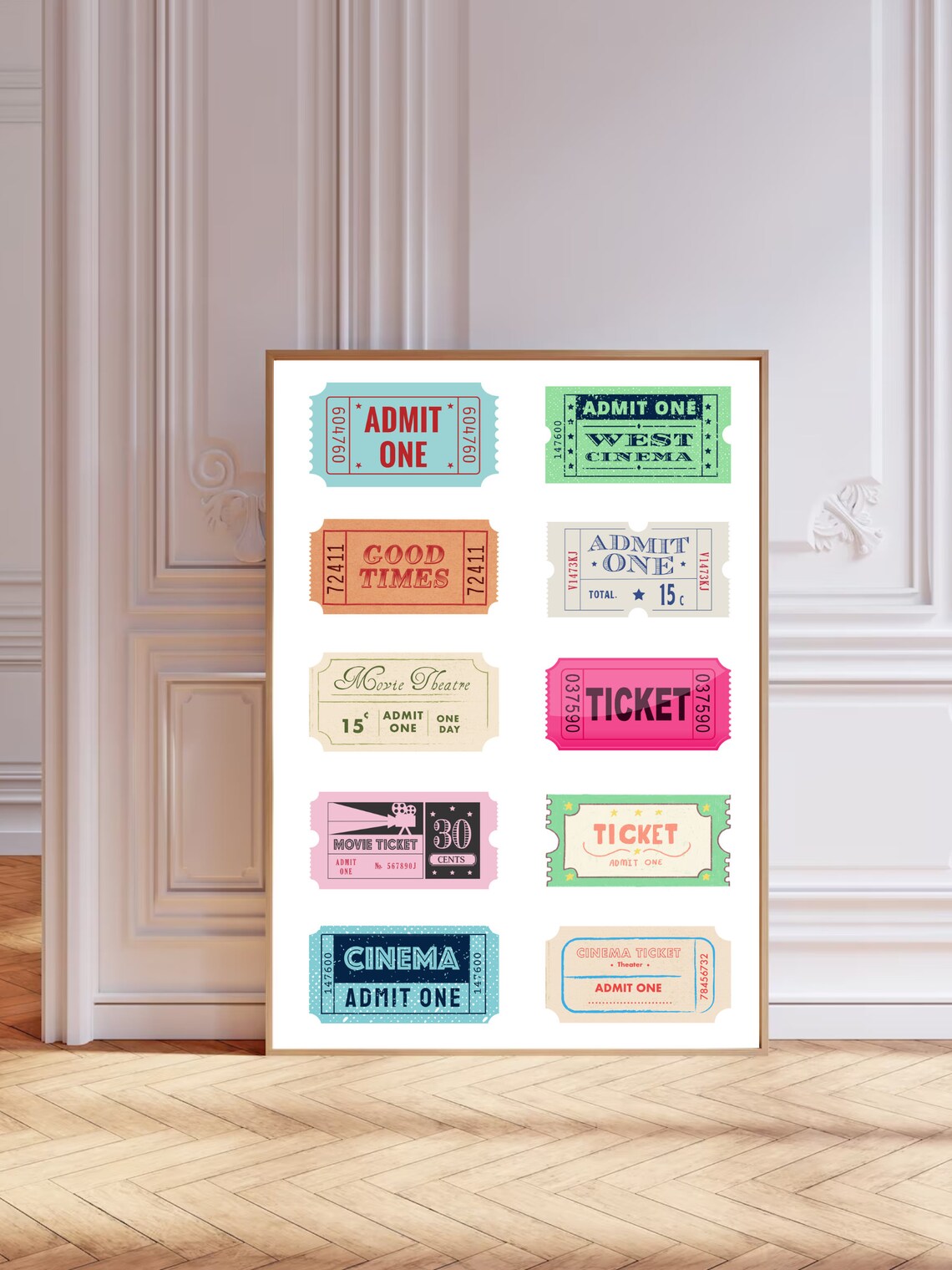 Ticket, Trendy Art, Pink Retro Print, Life Ticket Stub Poster ...