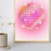 Disco Pink Disco Ball Girly Wall Art Dorm Room Poster Apartment Wall ...