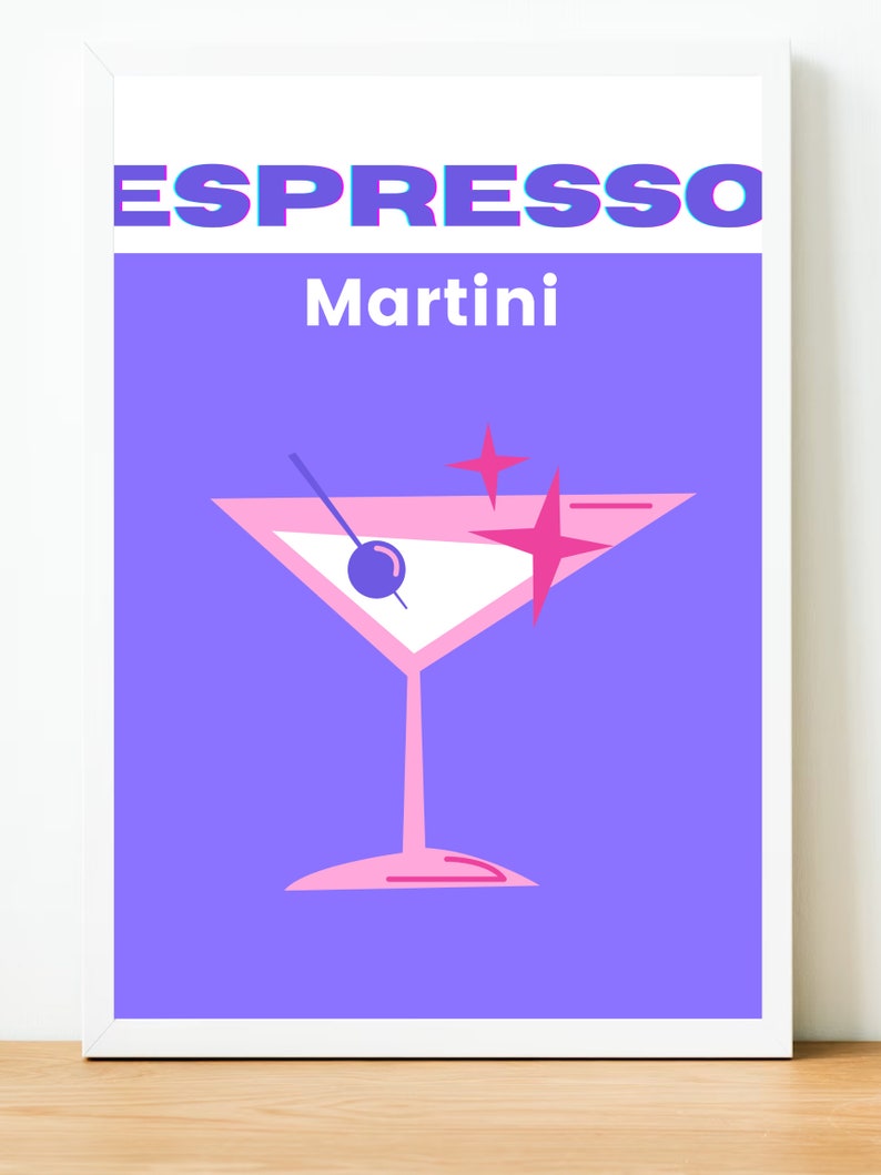 Espresso Martini Girly Poster Trendy Wall Art Bar Cart Art Dorm Room ...