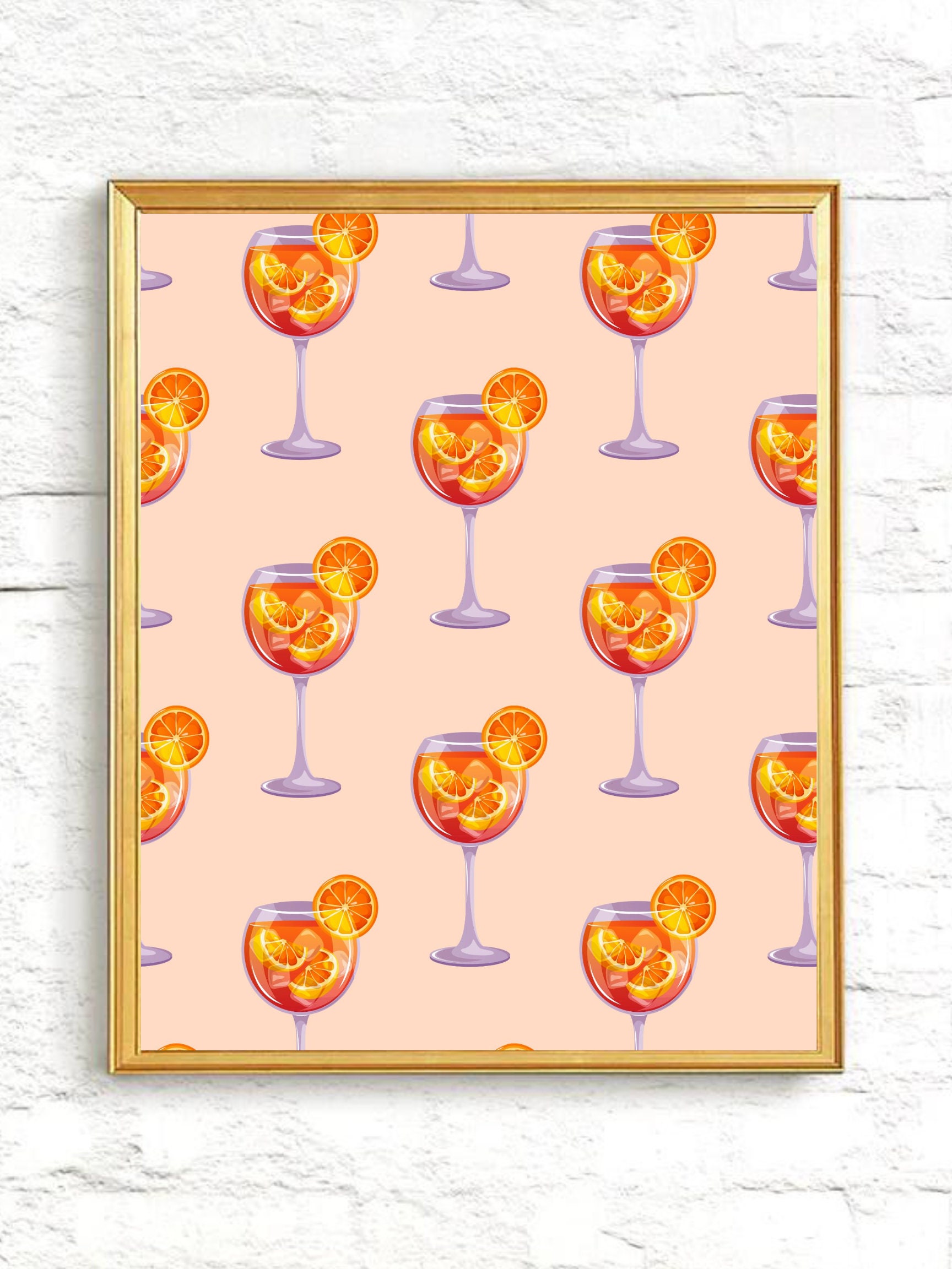 Aperol Spritz Cocktails Aperol Wallpaper Aperol Wall Art Bar Cart Decor ...