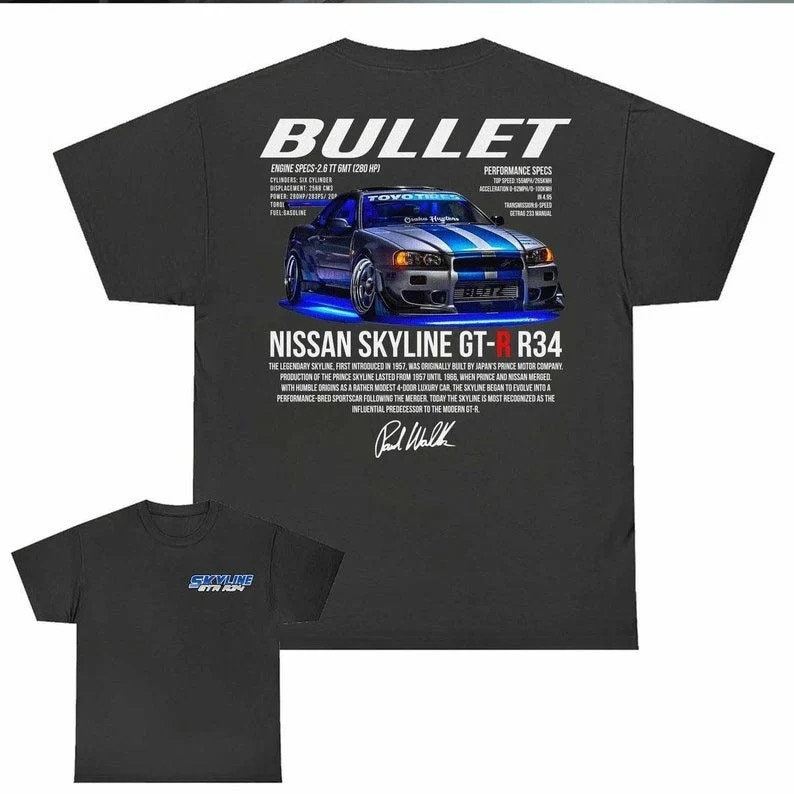 Bullet Skyline Nissan GTR T-shirt, Fast Furious Car T-shirt, Gift for ...