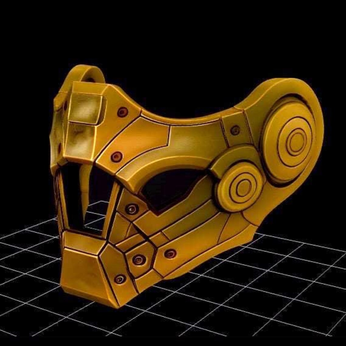 Cyber-tech Samurai Mempo Face Mask - Etsy