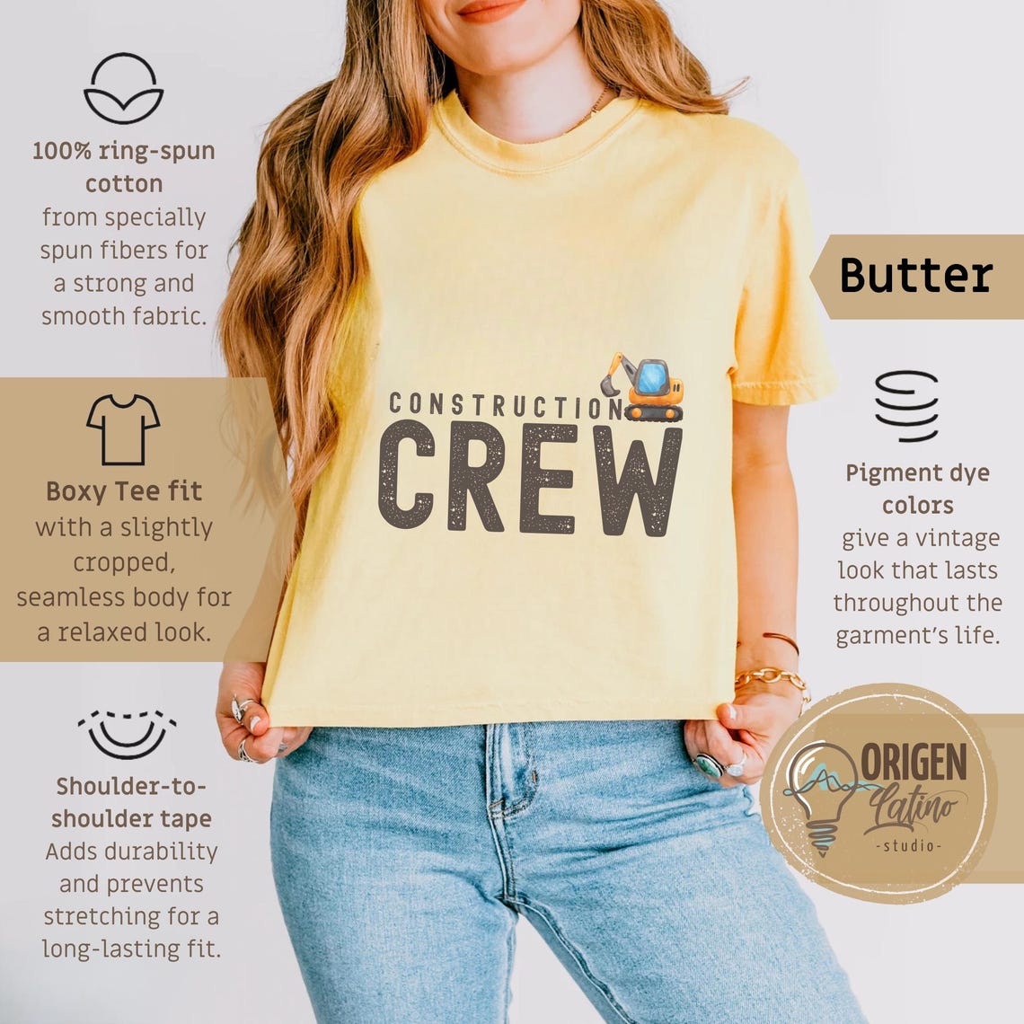 Comfort Colors® Construction Crew Shirts Custom Bulldozer Excavator ...
