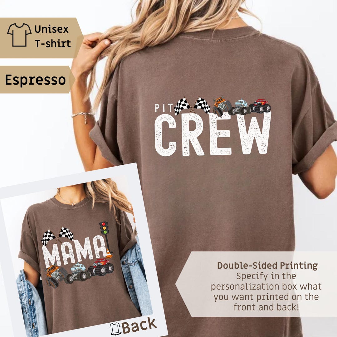 Comfort Colors Pit Crew Monster Truck Dad and Mama Sweatshirt Monster ...