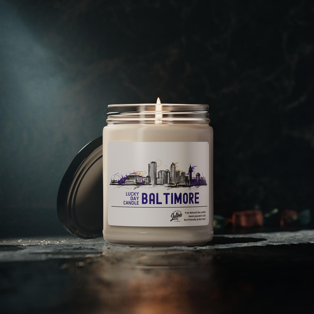 Baltimore Ravens Skyline Watercolor Lucky Game Day Soy Candle NFL ...