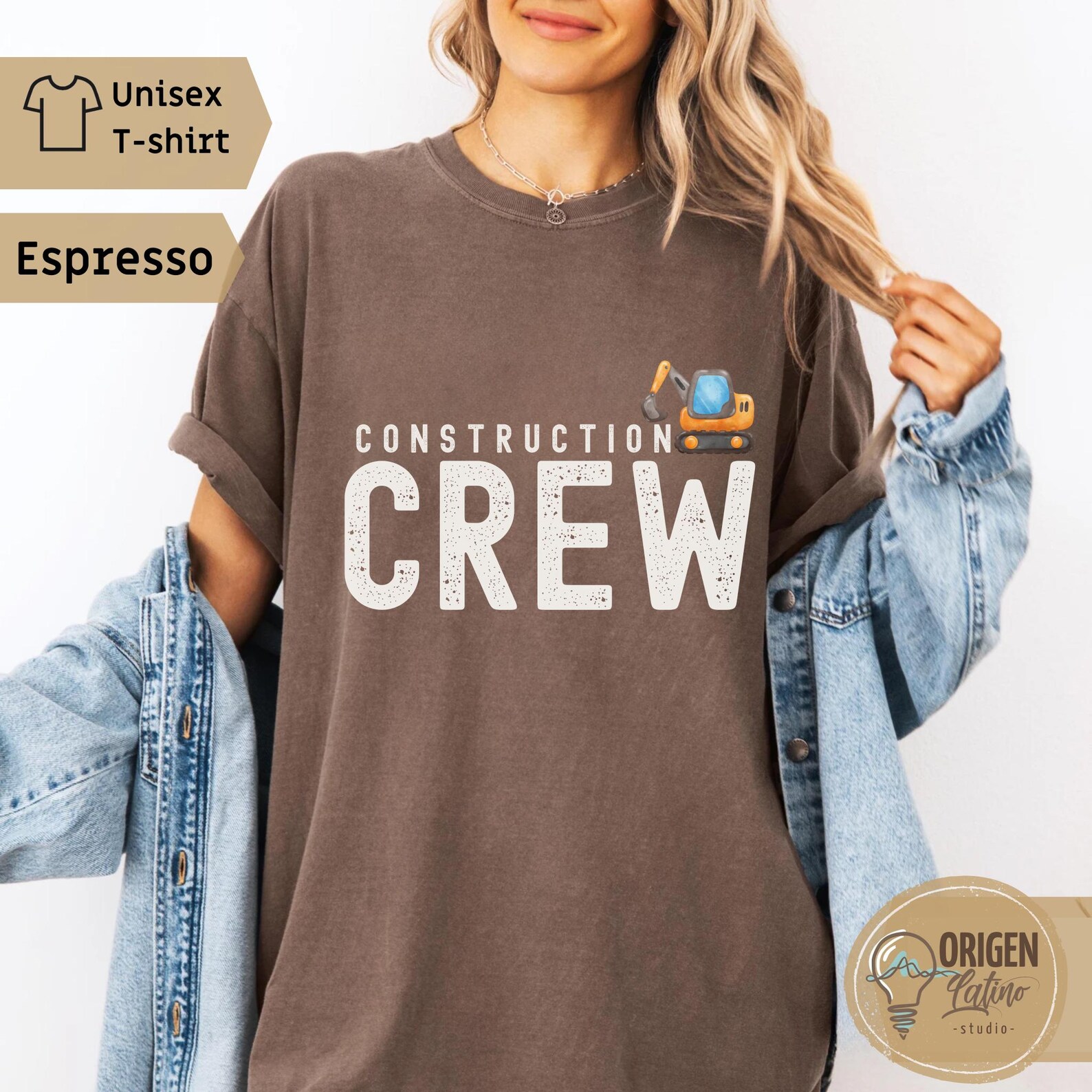 Comfort Colors® Construction Crew Shirts Custom Bulldozer Excavator ...