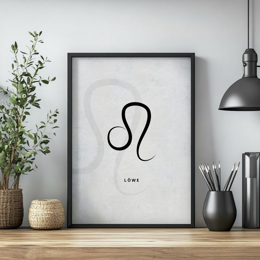 Leo Zodiac Sign Poster Minimalist Astrological Wall Art for Zodiac ...