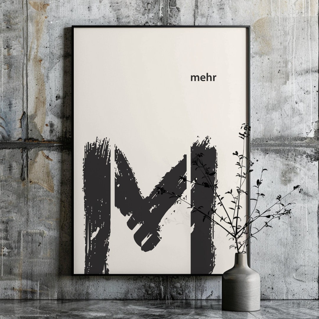 Poster With Letter M Typo Poster Art Print Typography Saying - Etsy