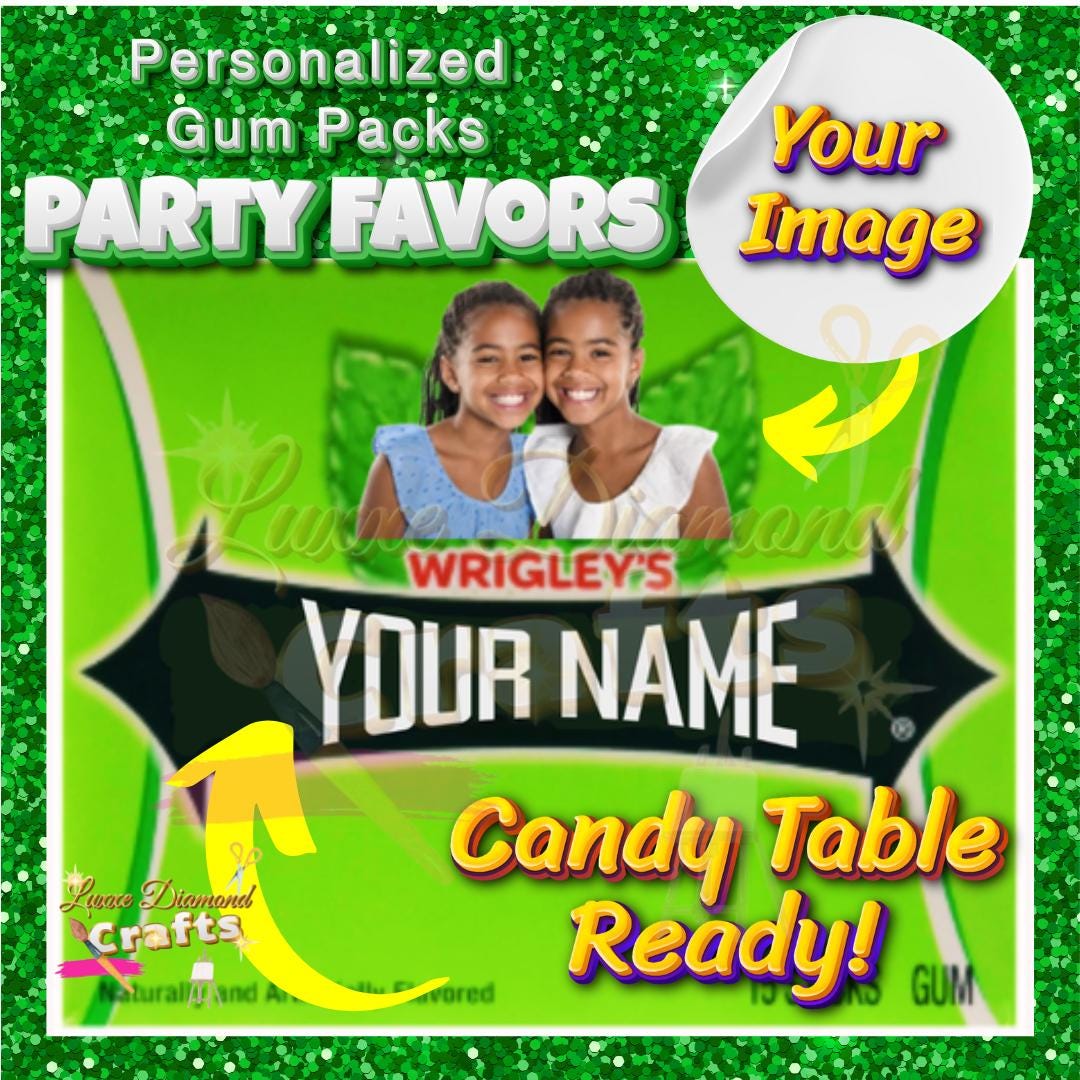 Custom Gum Party Favors, Birthday Party Candy Favours, Birthday ...