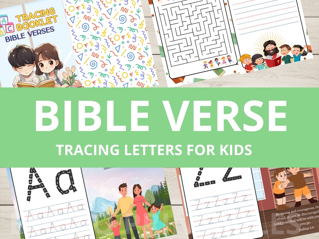 Kids Letter Tracing Booklet Bible Verses | Letter Tracing | Letter ...