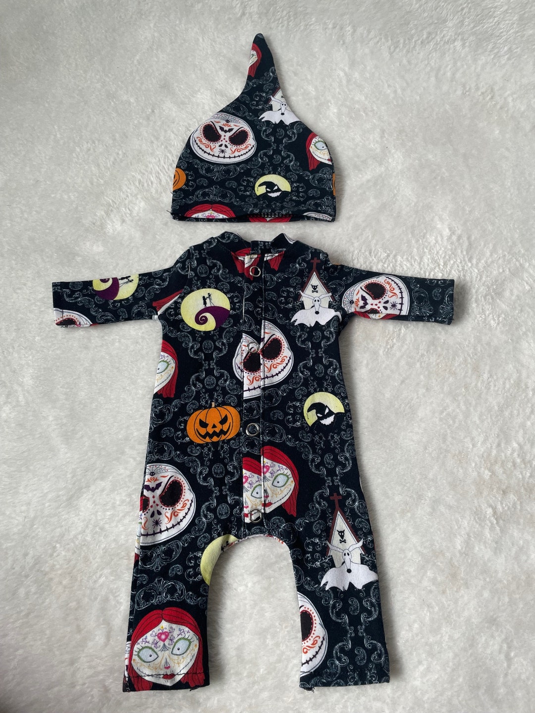 Nightmare Before Christmas Pajamas - Size Preemie - Reborn Doll Clothes ...