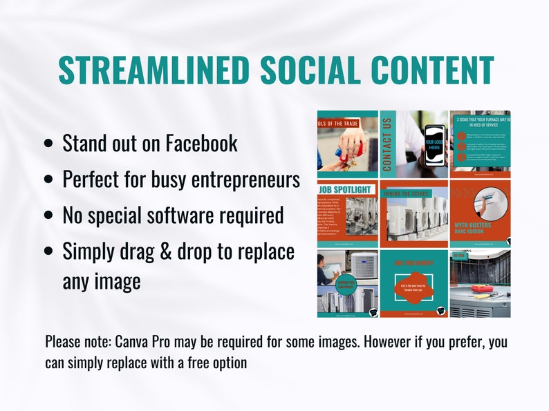 HVAC Facebook Post Templates Social Media Posts HVAC Templates Orange ...