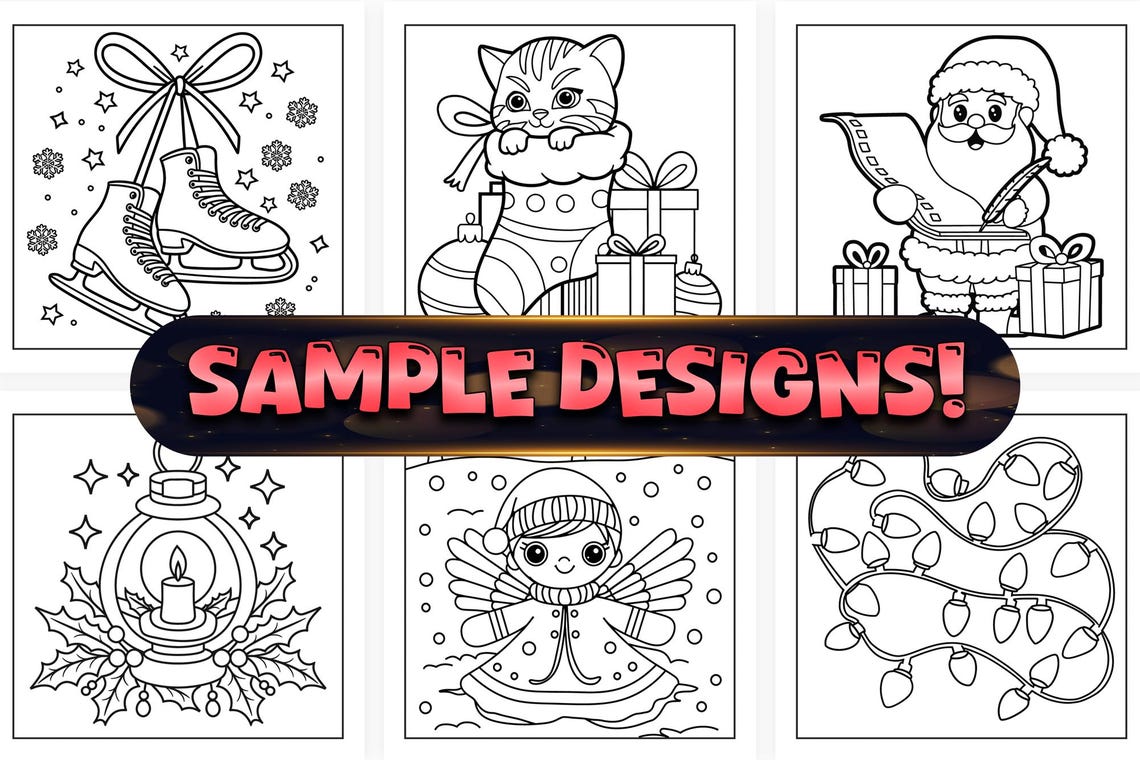 Bold and Easy Christmas Coloring Pages, 30 Pages, 120 Designs ...