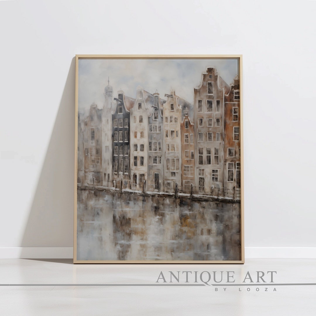 PRINTABLE Dark Tone European City Painting | Vintage Moody Print ...