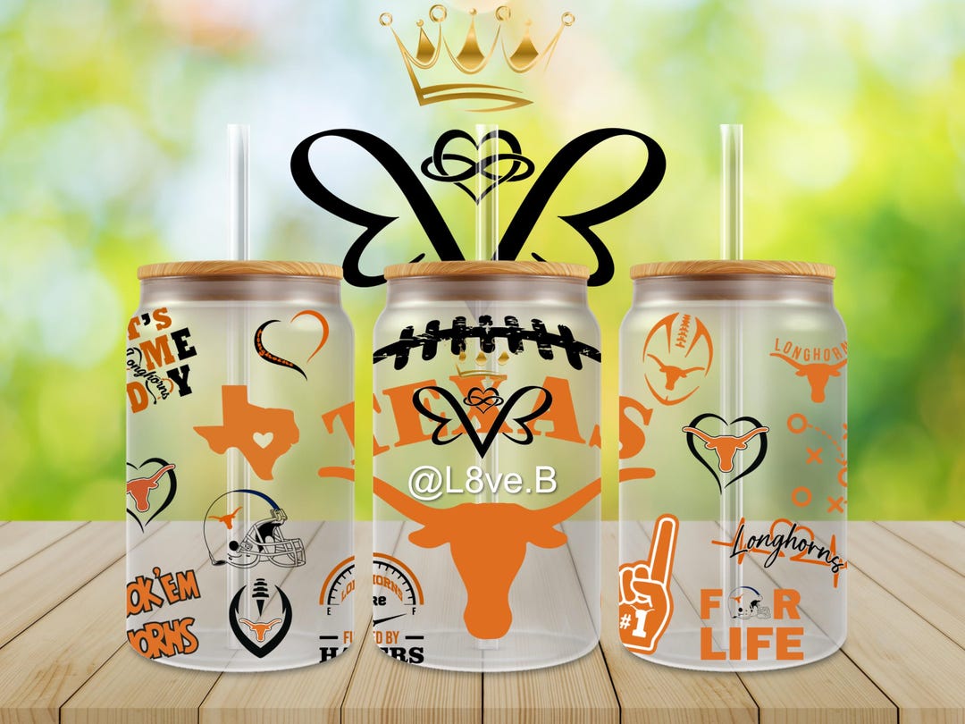 16oz T E X a S Football UVDTF Wrap - Etsy