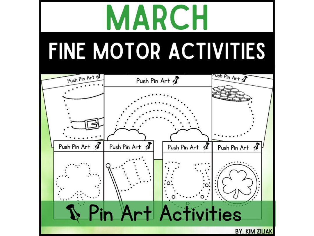 March-st. Patrick's Day Fine Motor Pin Art Activities: Push Pin - Etsy